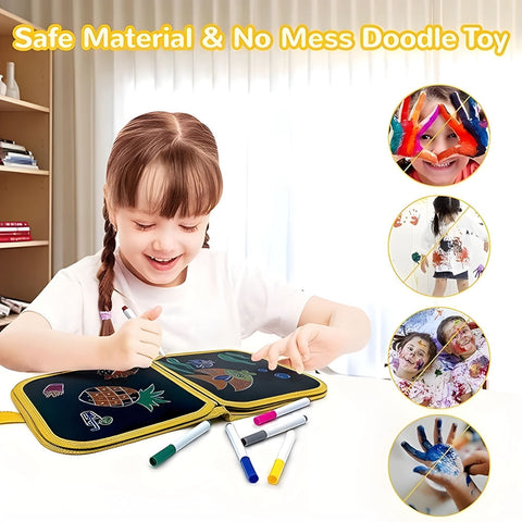 ERASABLE DOODLE BOOK – Reusable & Mess -Free Drawing Fun!